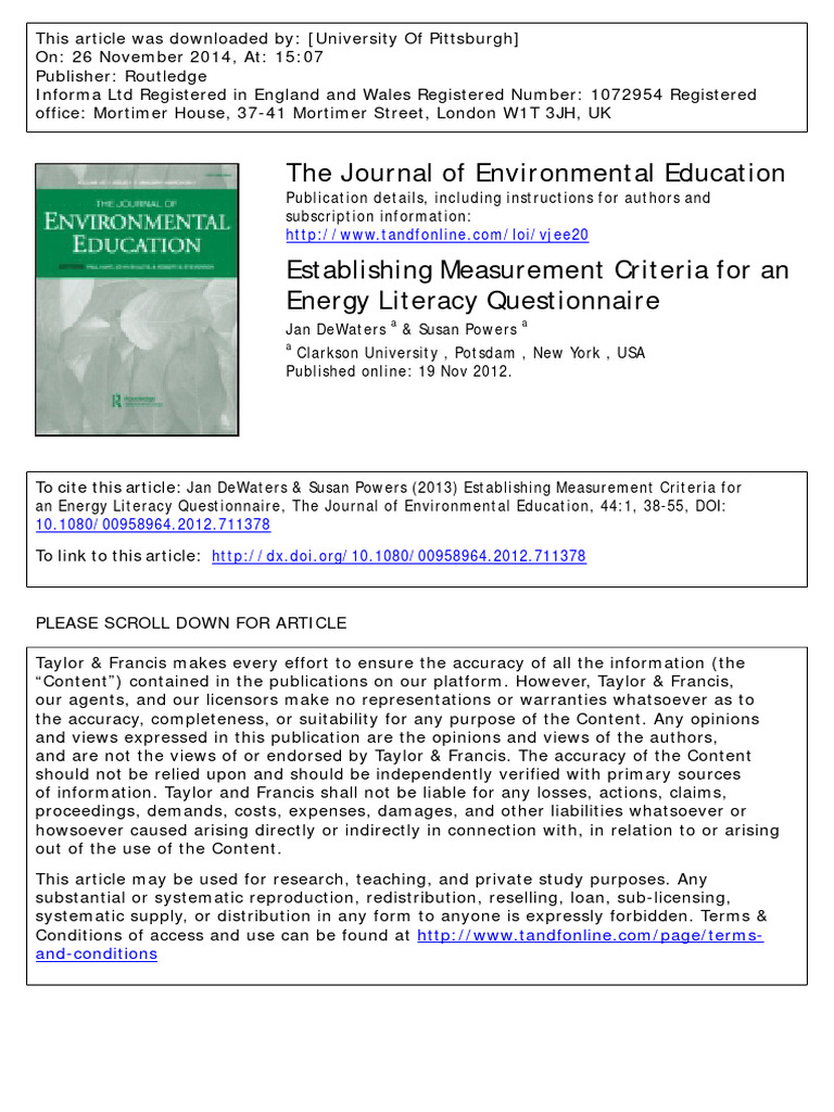 Establishing Measurement Criteria For An | PDF