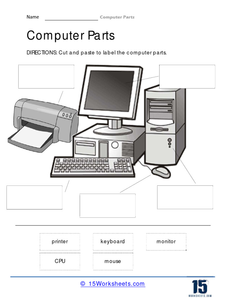 A Worksheet On Computer Parts From | PDF | Computers