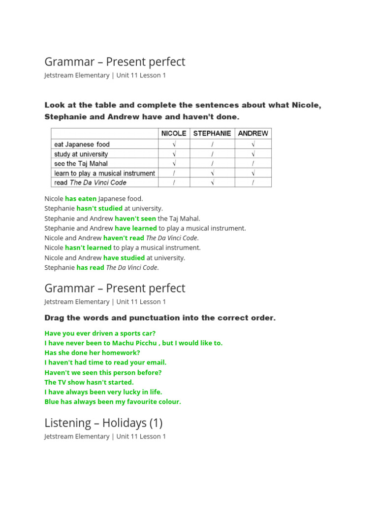 Ingles Unit 11 Helbling Elementary | PDF