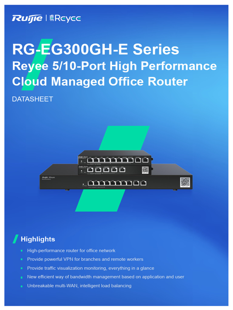 RUIJIE REYEE CLOUD ROUTERS RG-EG300GH-E Series | PDF