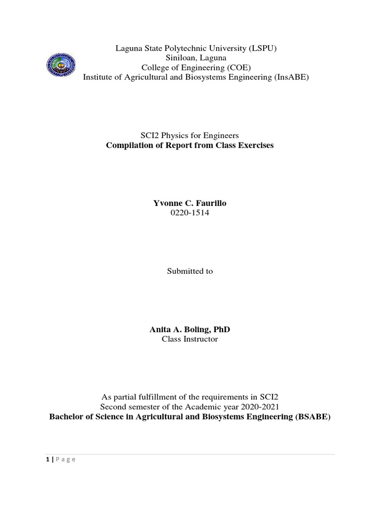 Complete Compilation of Exercises in Phycics For Engineers | PDF
