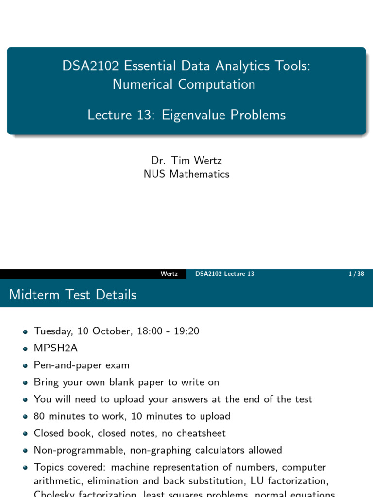 DSA2102 2324s1 Lec13 Handout | PDF