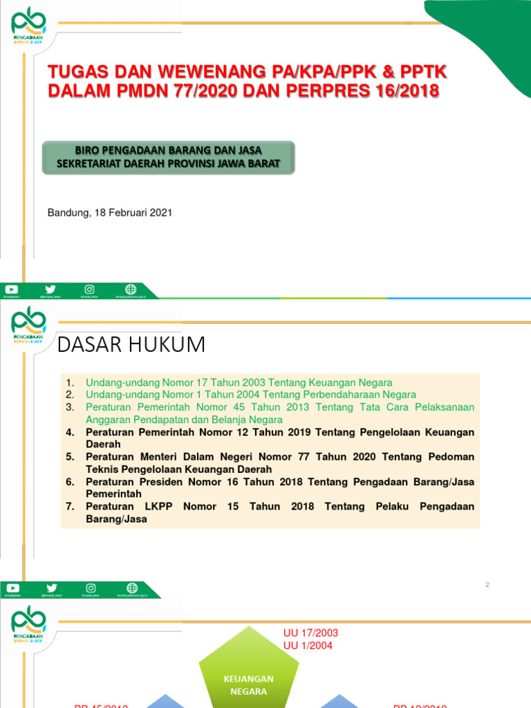 Paparan-Kedudukan-Hukum-PA PPK KPA DAN PPTK | PDF | Bisnis | Hukum