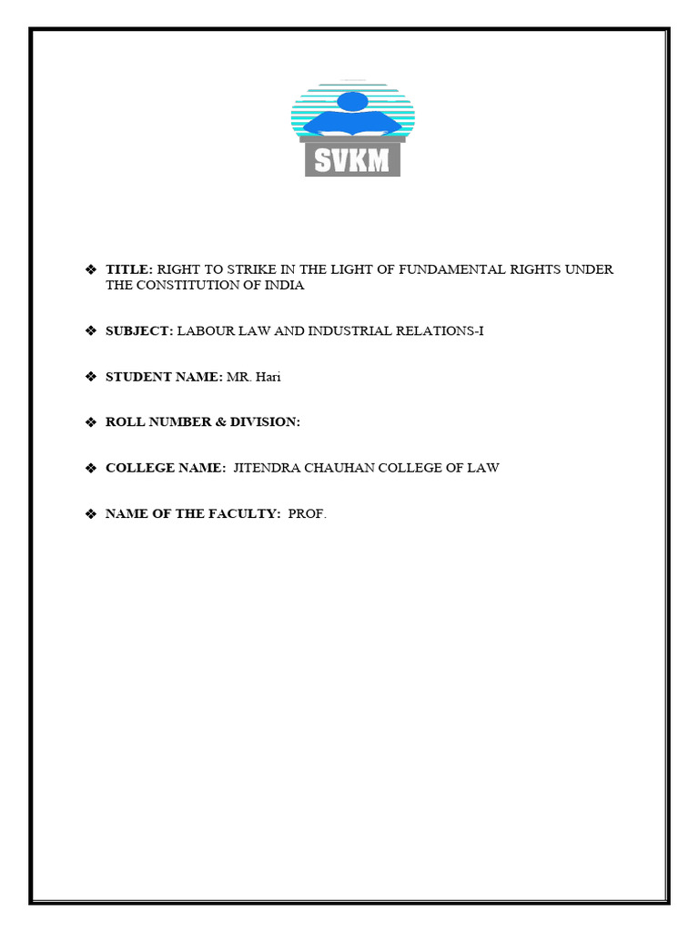 Right To Strike | PDF