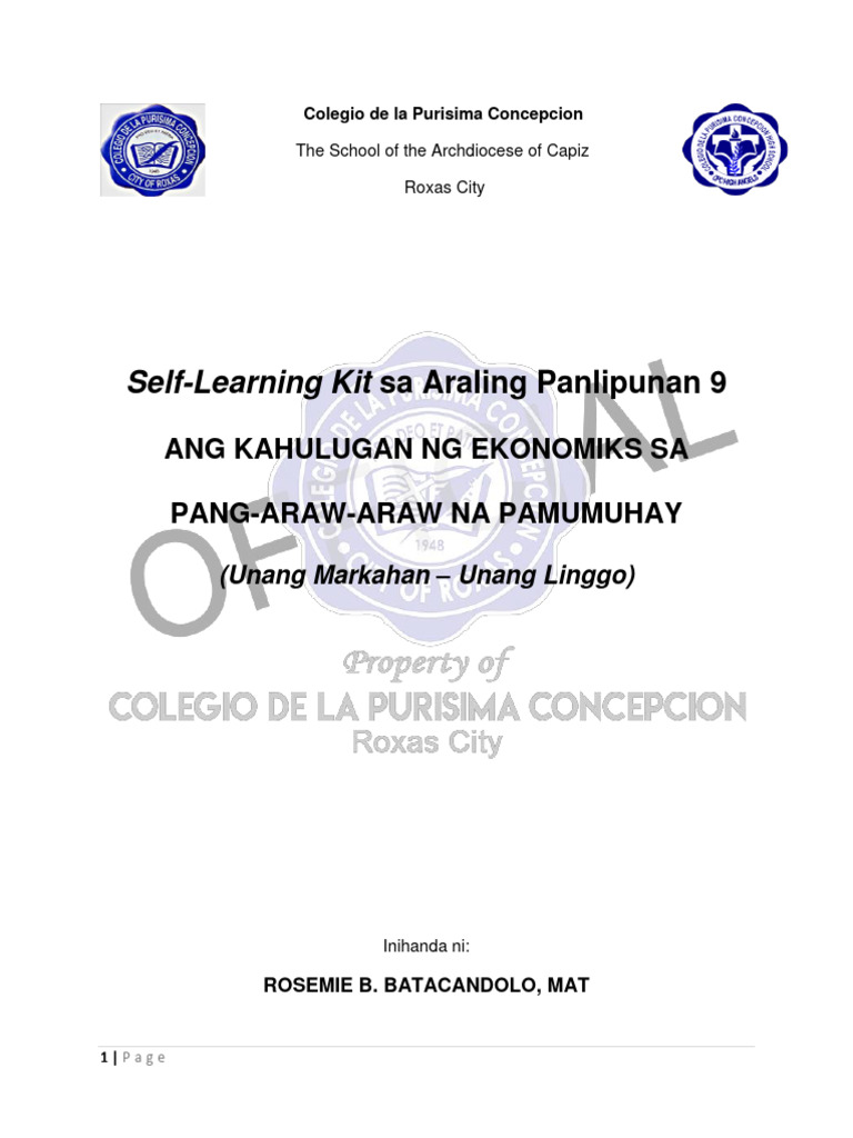 AP7 Q1W1 AllSec. | PDF