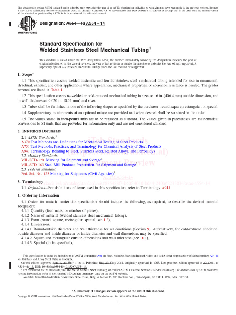 Astm A554 A554m 14 | PDF