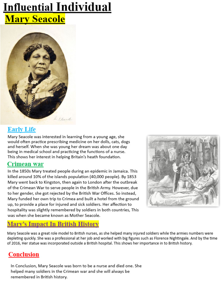 Mary Seacole: Pioneering Nurse of Crimea | PDF