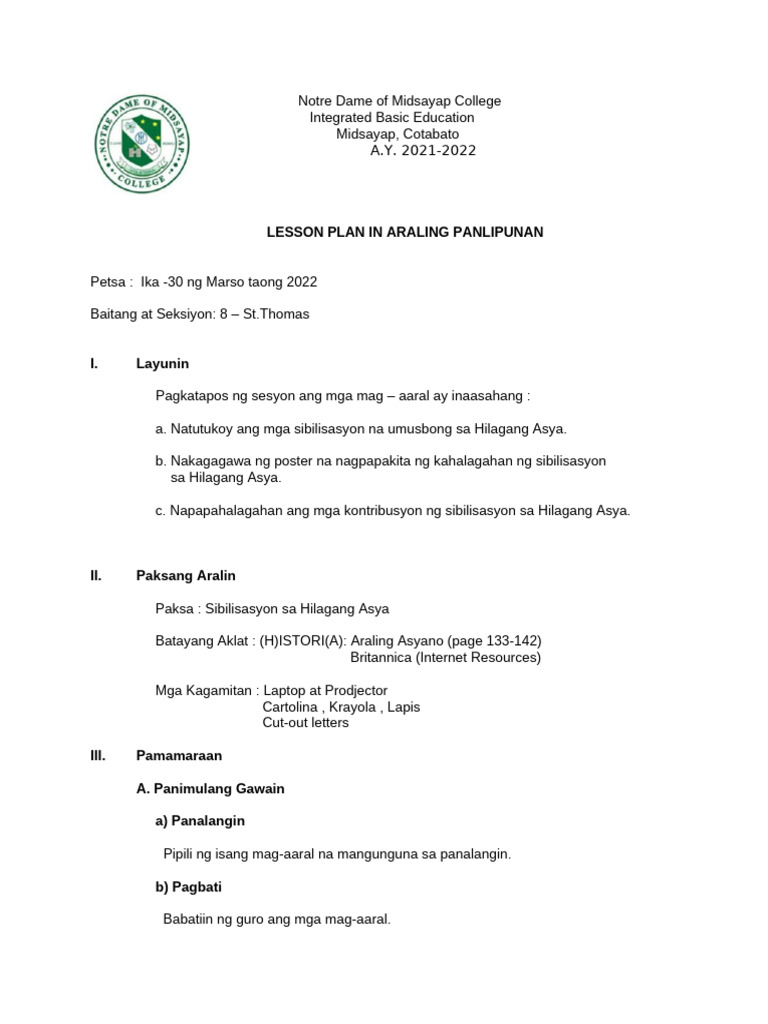 Semi Detailed Lesson Plan (1) | PDF