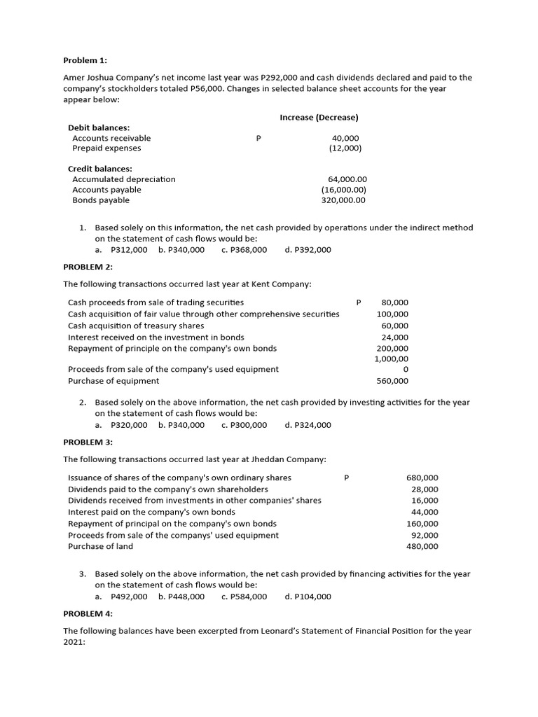 Problem 1 | PDF | Debits And Credits | Dividend