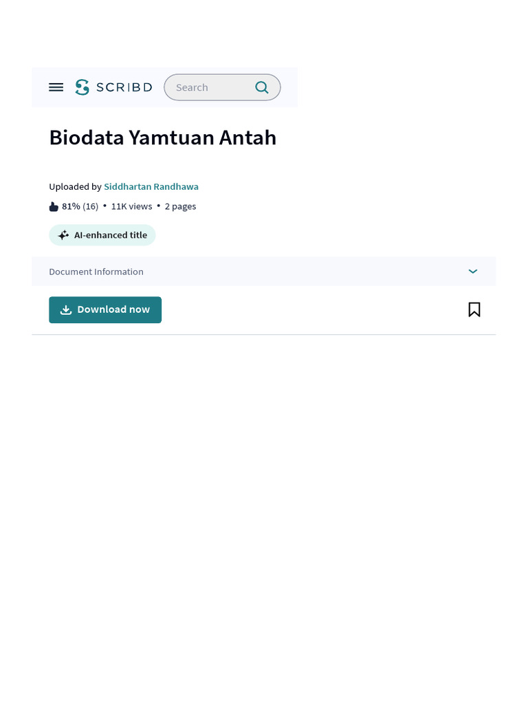 Biodata Yamtuan Antah PDF | PDF
