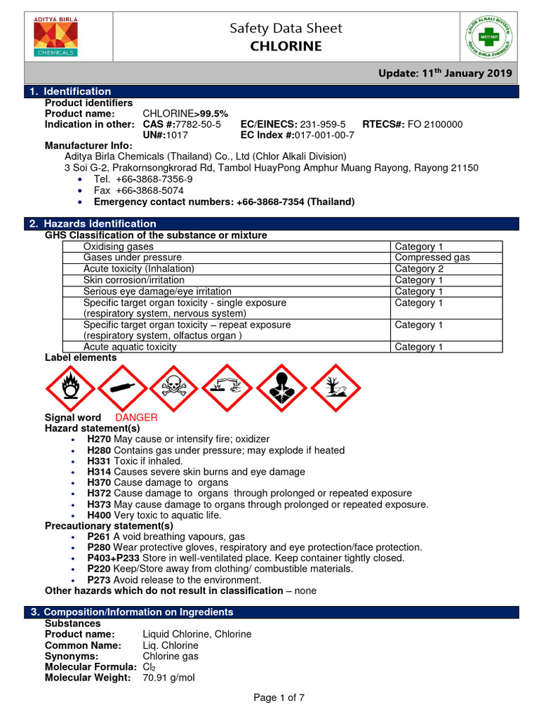 Abct Sds Cl2 2019 Eng | PDF