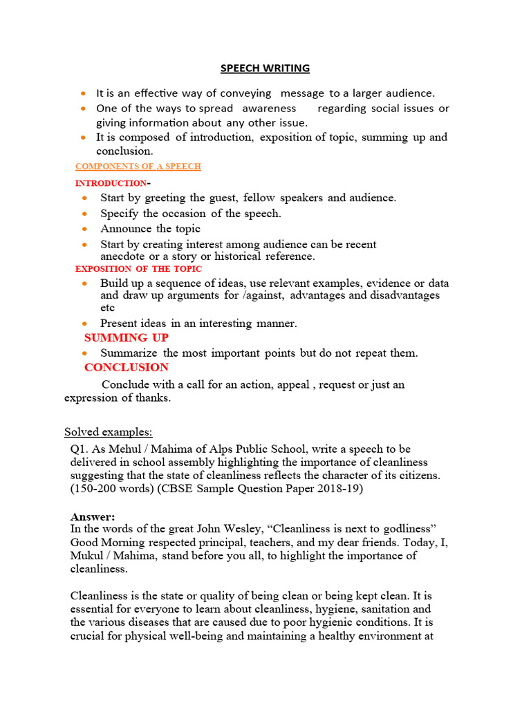 Speech Writing | PDF