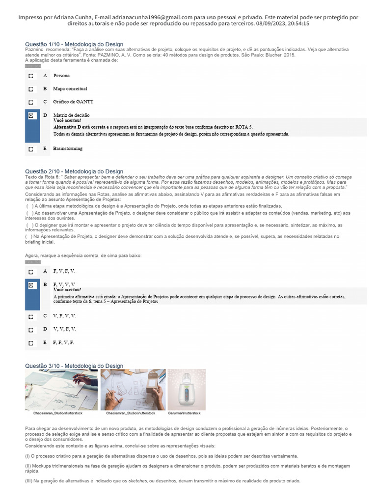 Metodologia Do Design - Apol 02 - Passei Diretoh | PDF Metodologia Do Design - Apol 02 - Passei Diretoh | PDF
