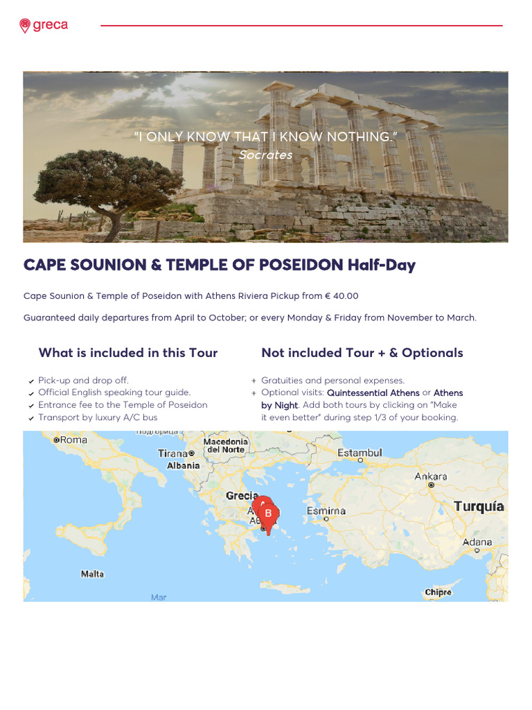 Cape Sounion & Temple of Poseidon | PDF