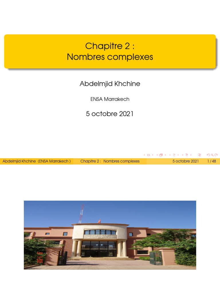 Chap1-Nombres Complexes | PDF