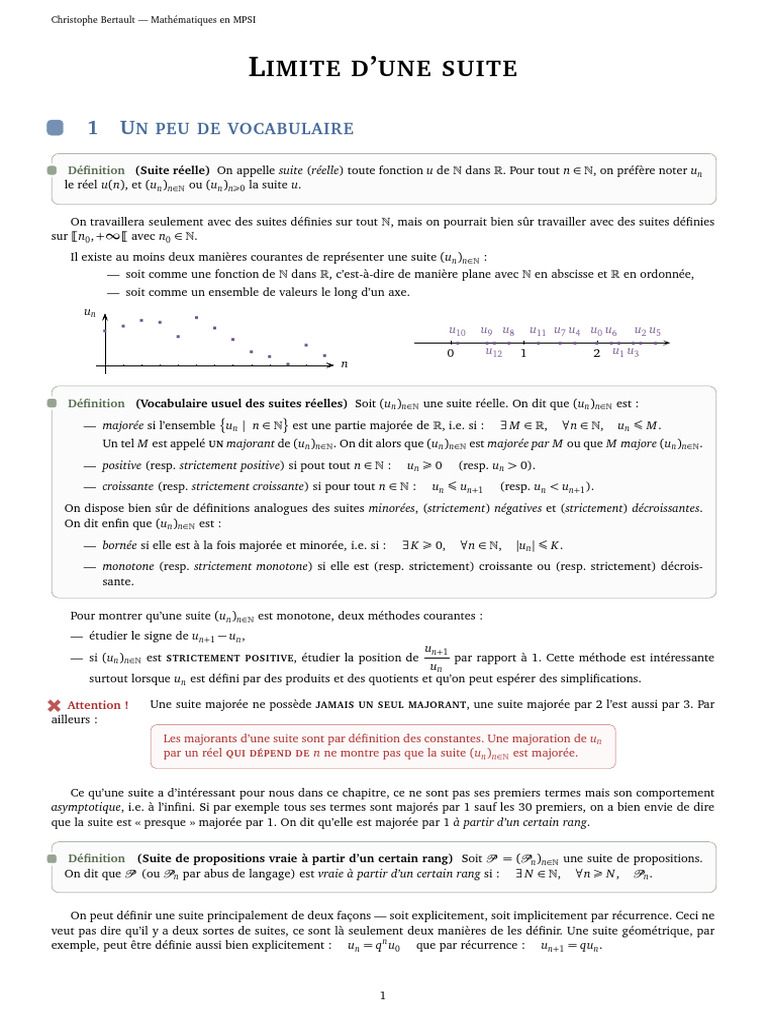 Cours - Limite D'une Suite | PDF