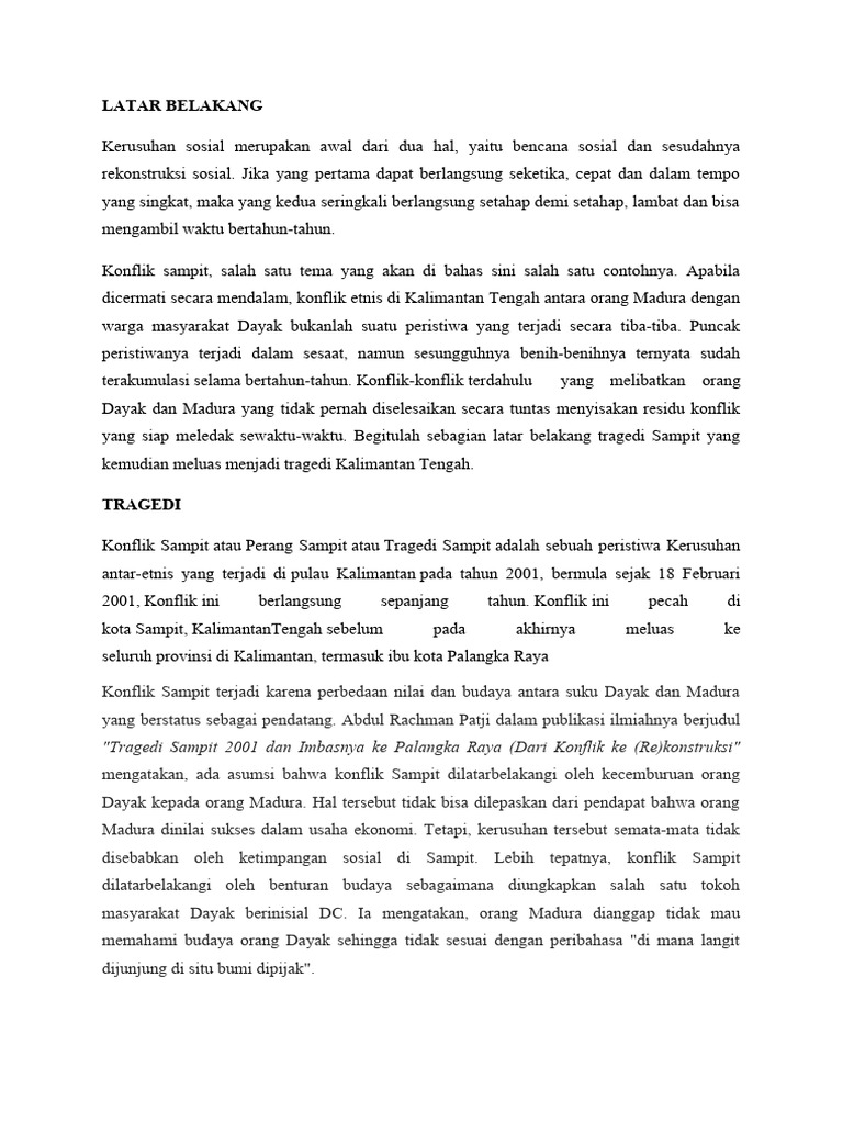 Konflik Sampit | PDF