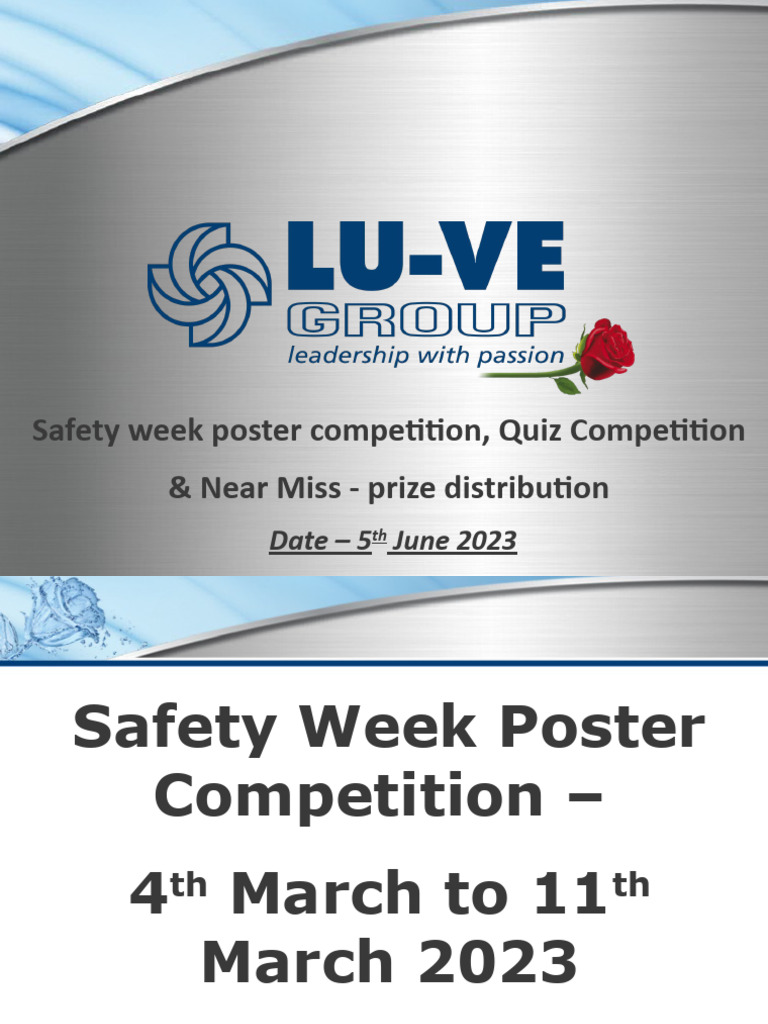 Safety Week Poster Competition & Near Miss Winner | PDF