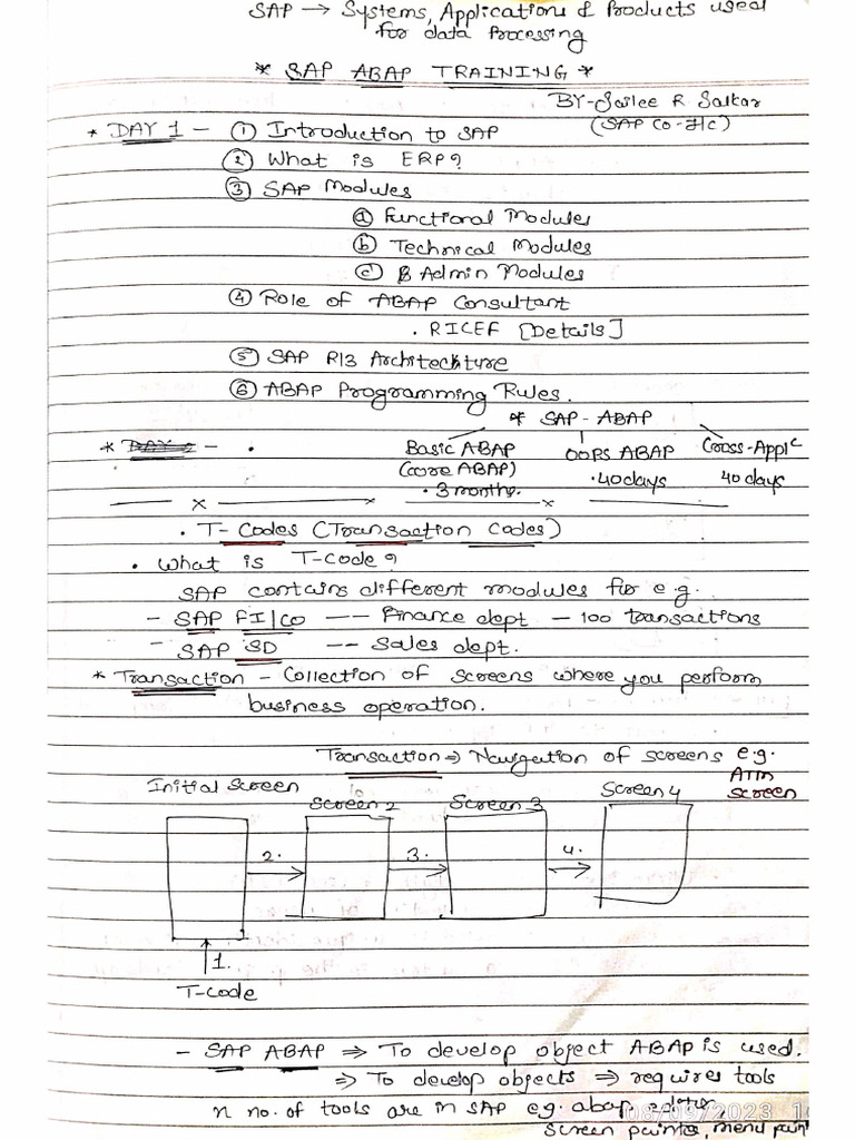 SAP (ABAP) Theory Notes (4) | PDF