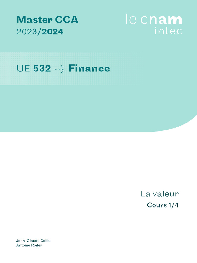 Correction Valeur Cnam | PDF