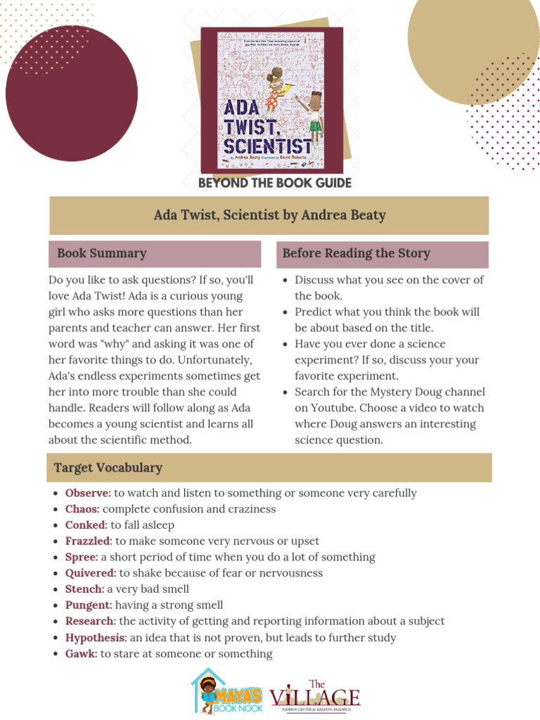Ada Twist: A Young Scientist's Journey | PDF | Language Arts & Discipline
