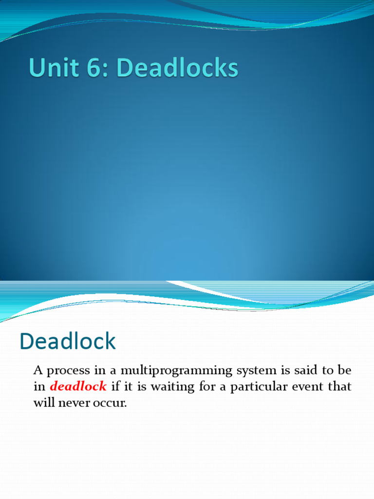 Unit 6 Deadlock Pdf Vertex Graph Theory Concurrency Computer Science