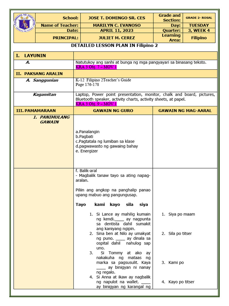 Q3. Filipino2 DLP 1 | PDF