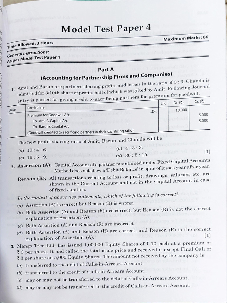 Sample Paper 4 Ts Grewal | PDF