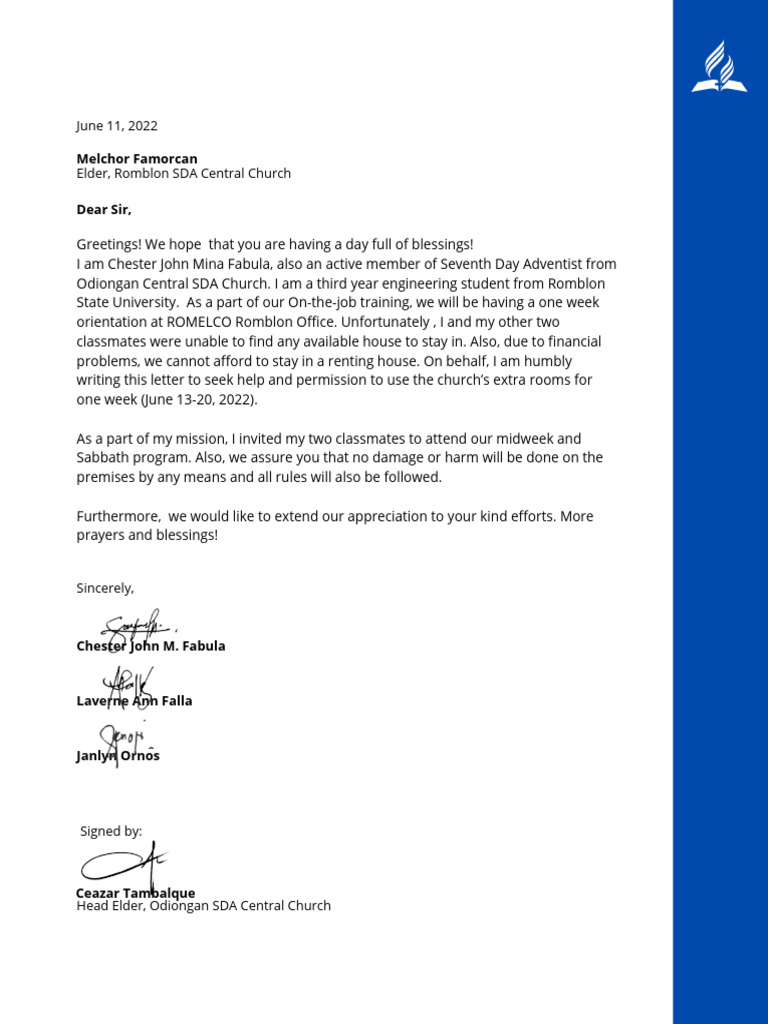 Permission Letter Sample | PDF