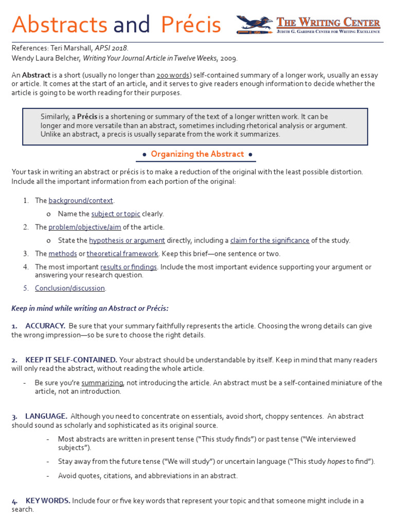 Abstracts and Precis | PDF