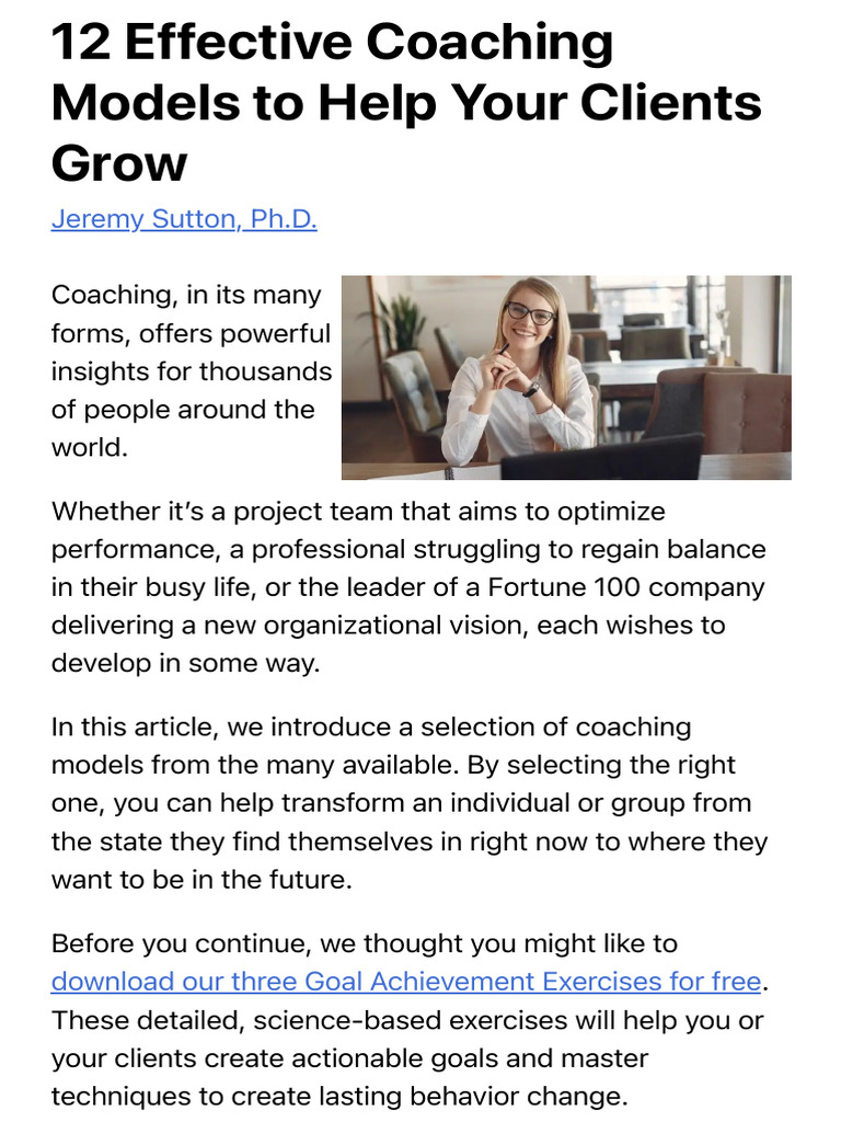 12 Effective Coaching Models To Help Your Clients Grow | PDF ...