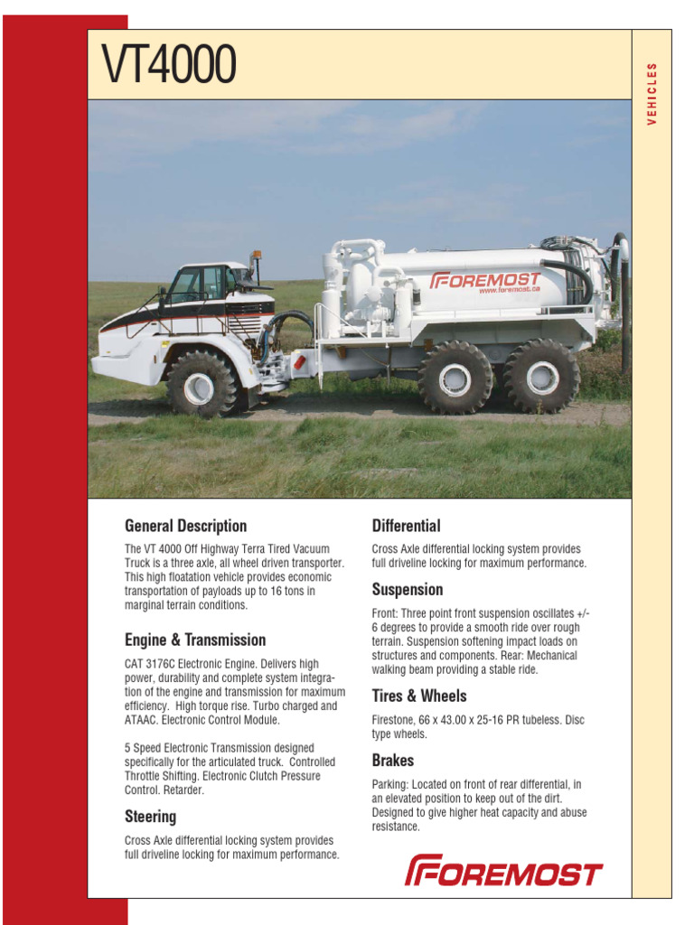 Foremost VT 4000 Op Cat 725 | PDF