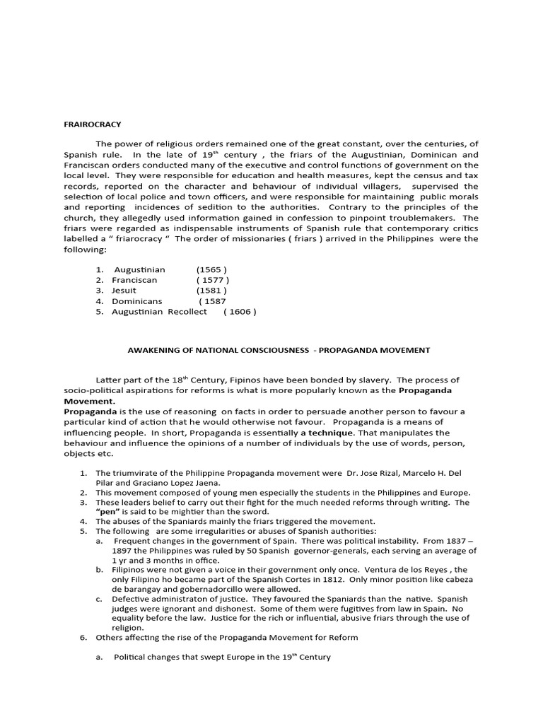 Propaganda Movement Rizal | PDF | Philippines