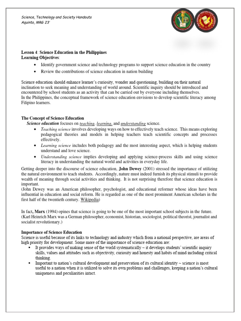 Enhancing Science Literacy in the Philippines | PDF