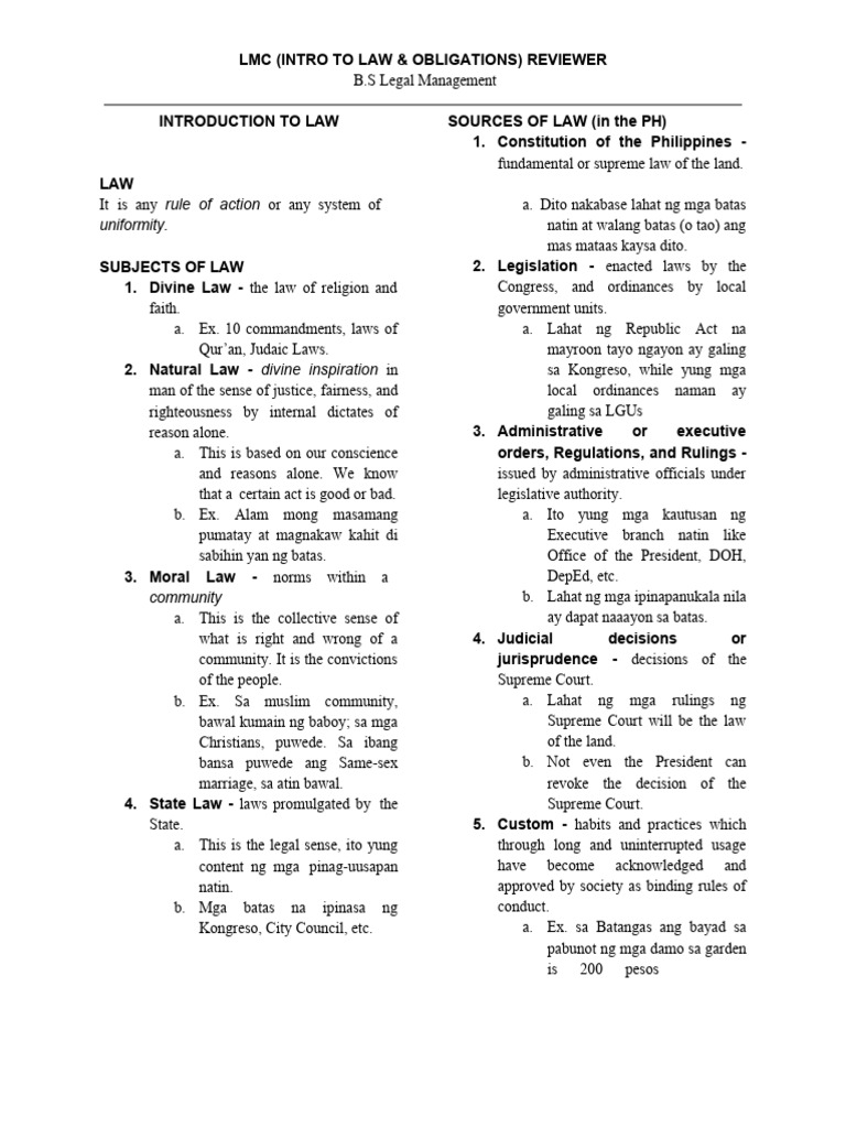 OBLICON - Reviewer | PDF