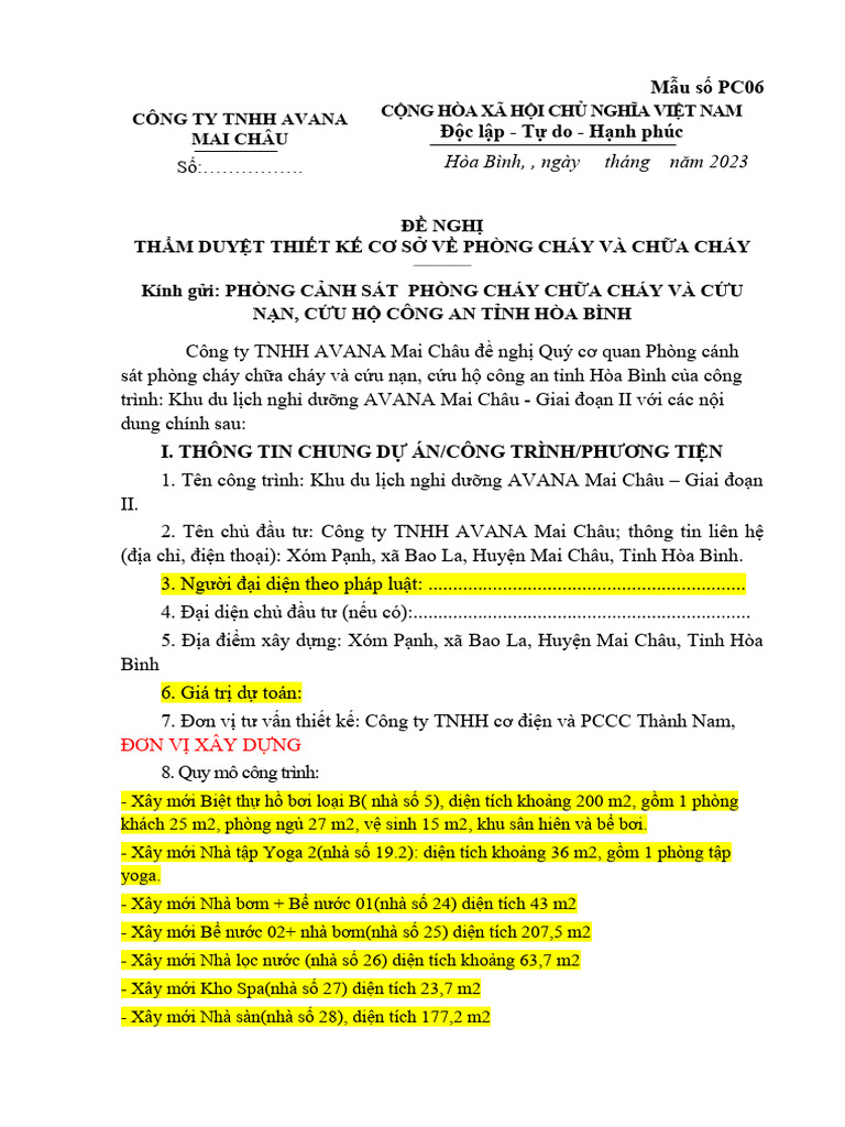 Mẫu Số PC06 Thẩm Duyệt | PDF