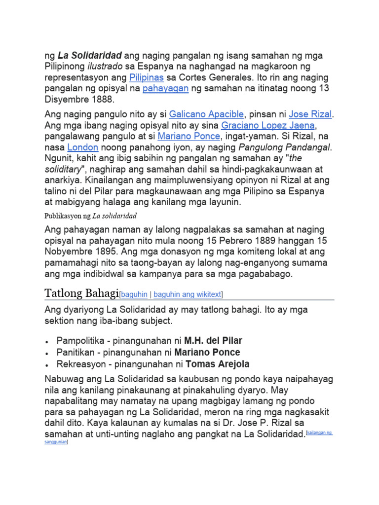 La Solidaridad | PDF