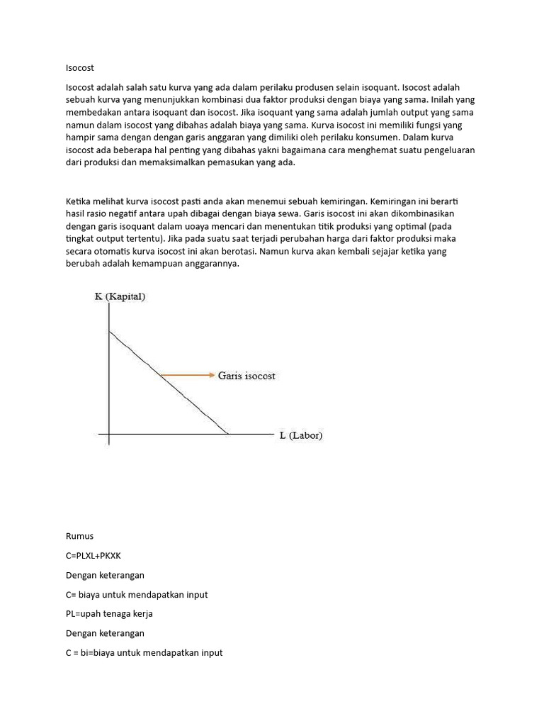 Isocost Pengertian Grafik Dan Rumus Beserta Penjelasan DR Simbol ...