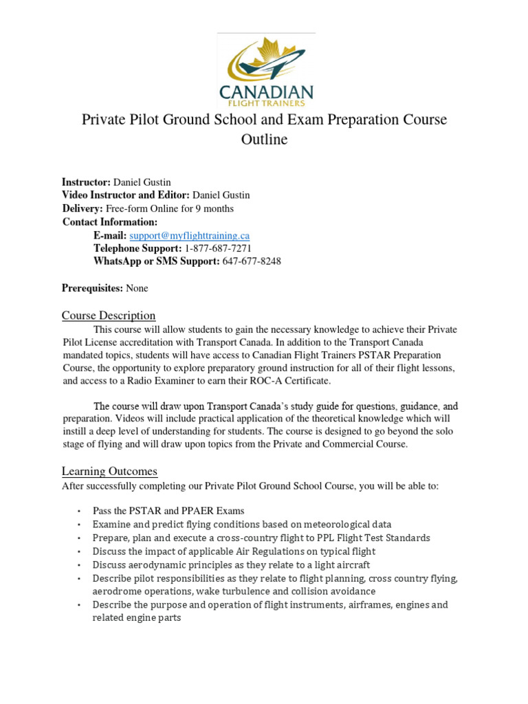 Private Pilot Ground School Course | PDF | Career & Growth