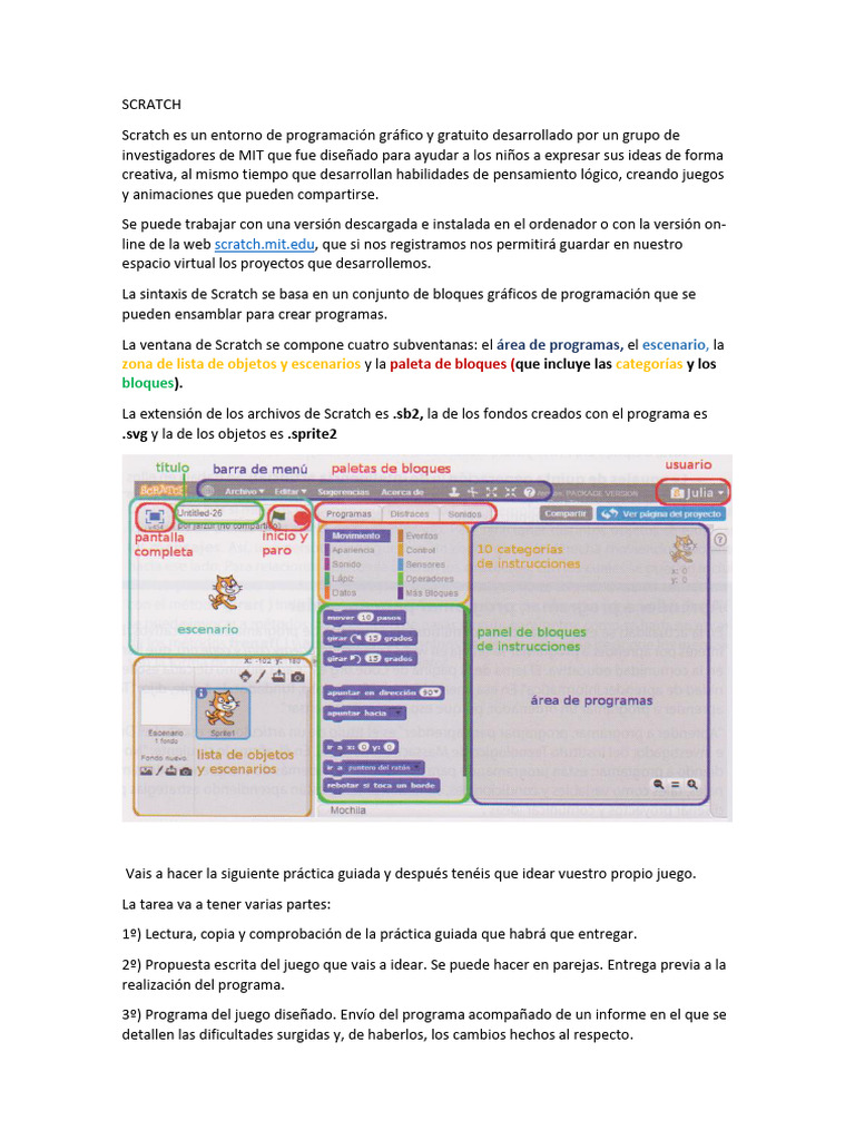 Apuntes y Proyecto de SCRATCH | PDF Apuntes y Proyecto de SCRATCH | PDF