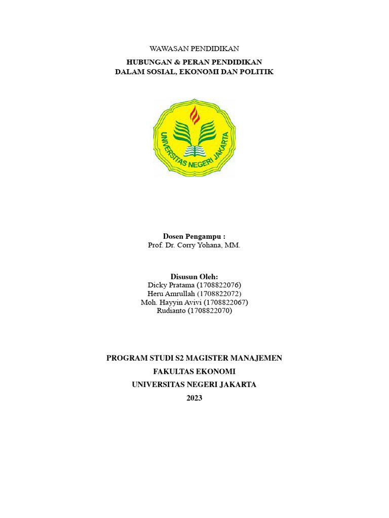 Tugas Makalah - Wawasan Pendidikan - Kel.3 - Hubungan & Peranan ...