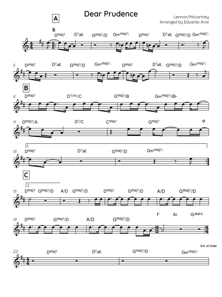Dear Prudence - Full Score | PDF