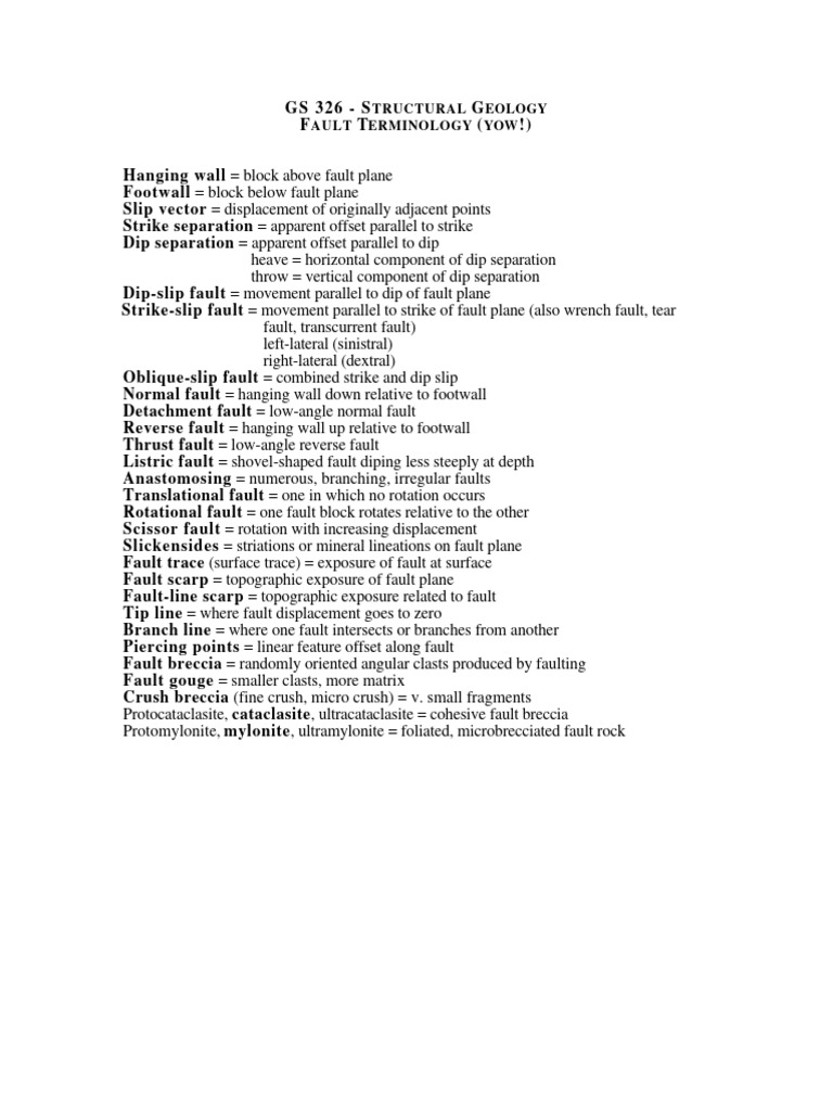 FAULT TERMINOLOGY | PDF