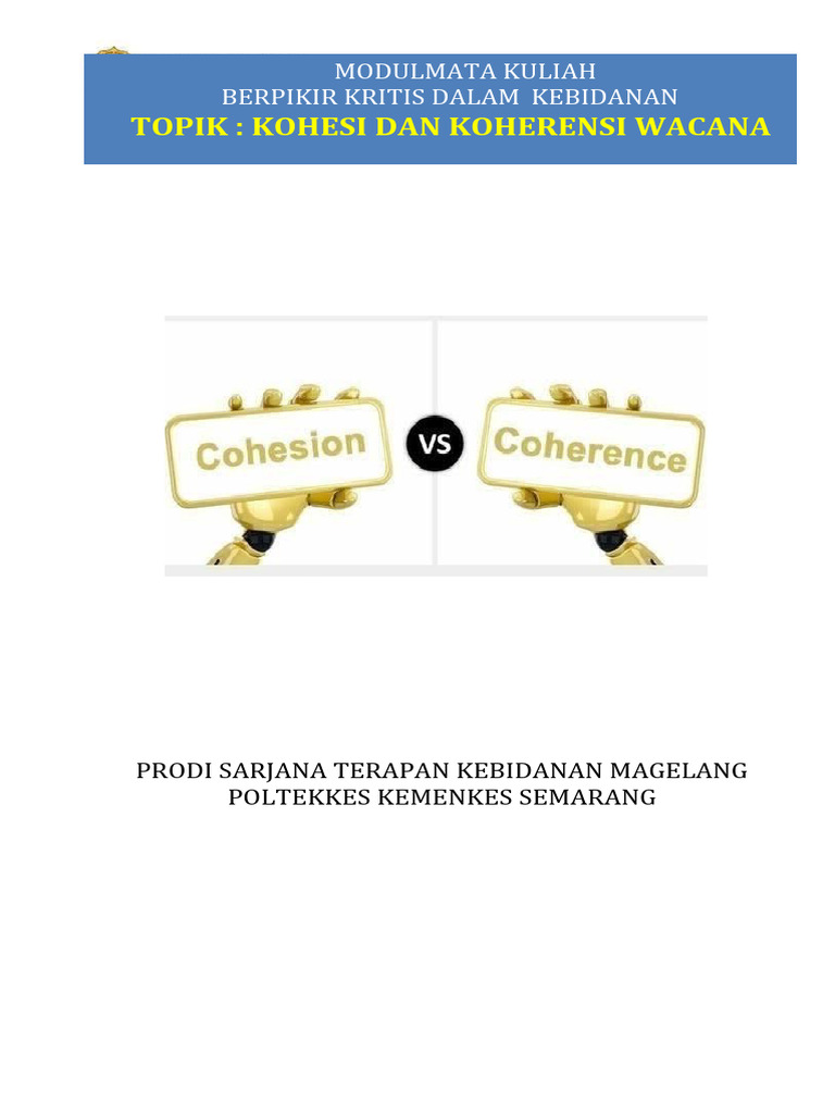Topik 9 - Modul Kohesi Koherensi | PDF