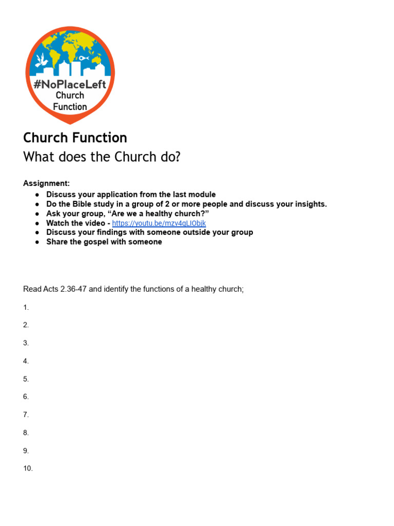 Church Functions | PDF