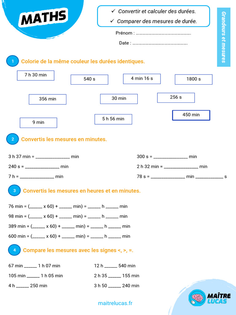 Convertir Des Unites de Mesure de Duree 2 | PDF