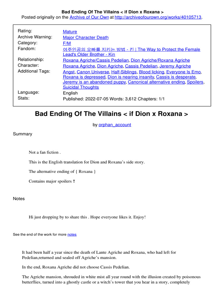 Roxana-Bad Ending of The | PDF