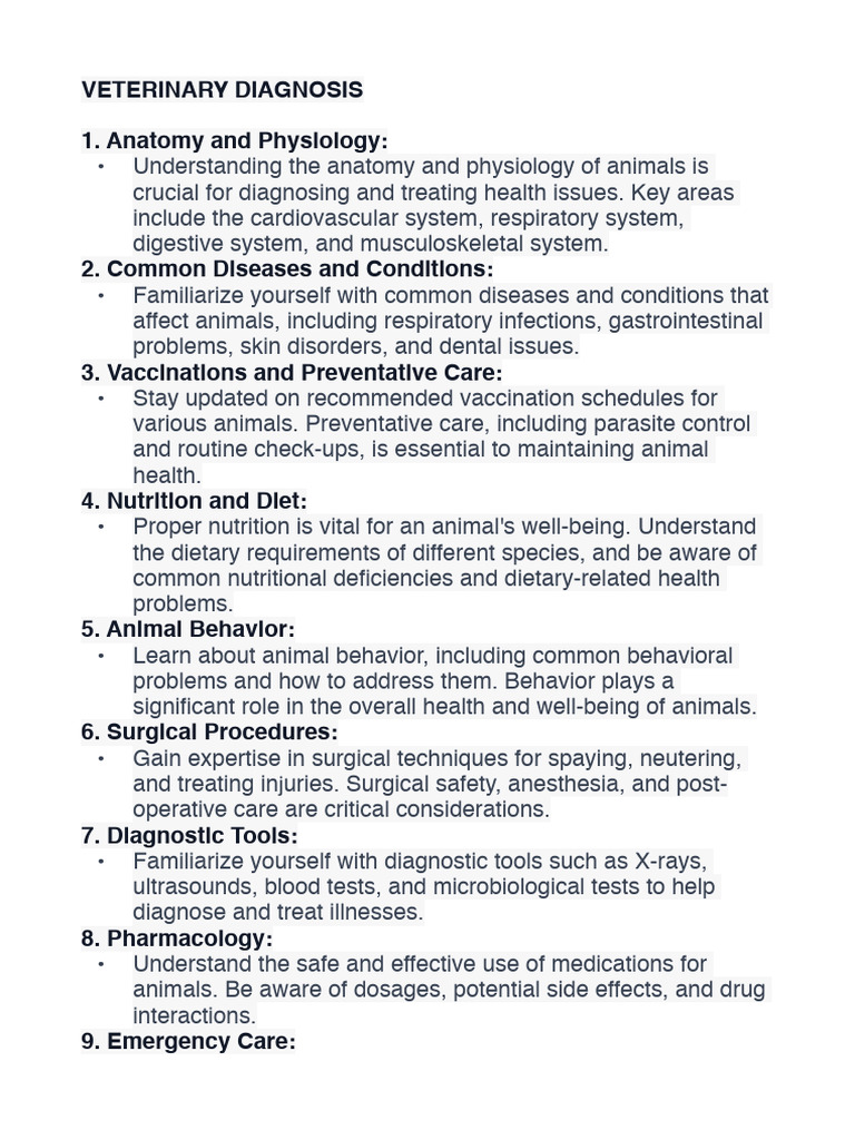 Veterinary Diagnosis | Download Free PDF | Veterinary Medicine ...