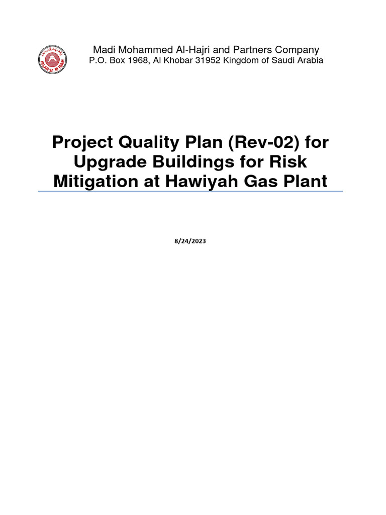 Project Quality Plan (PQP R 02) MMH BI 10 1409 | PDF