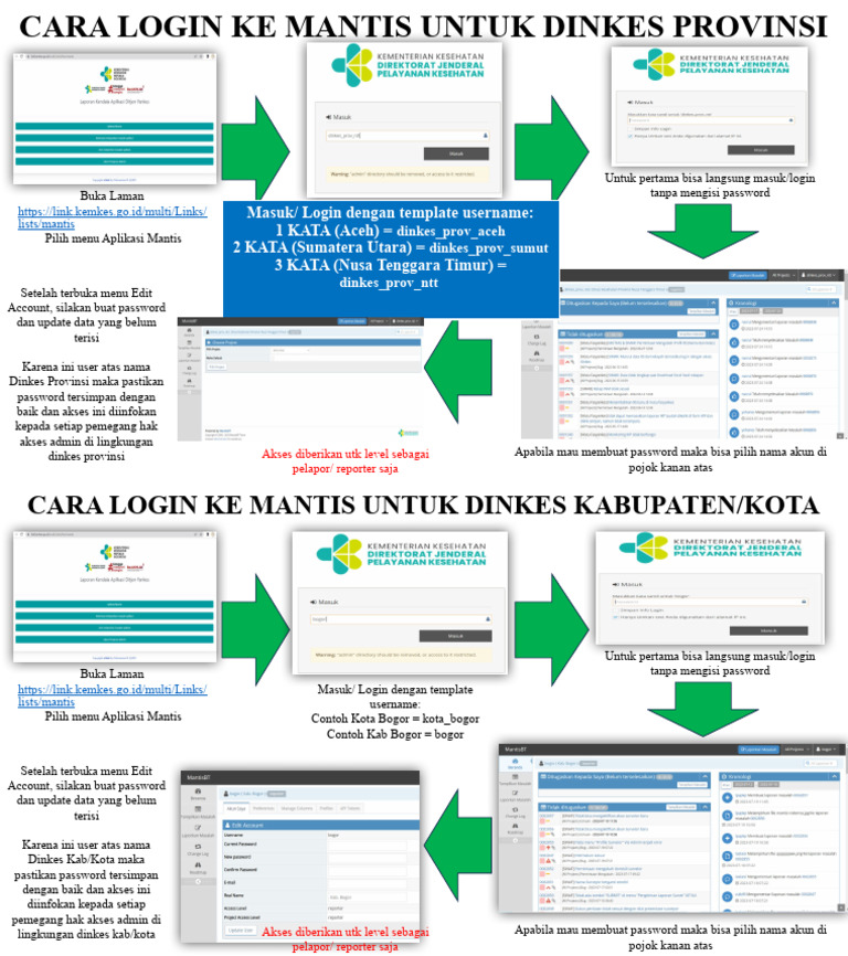 Cara Login Mantis Utk Dinkes Prov Dan KabKota | PDF